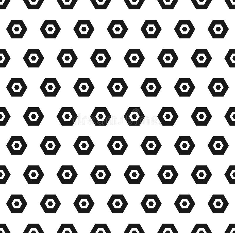Vector Hexagon Black and White Seamless Pattern. Abstract Geometric ...