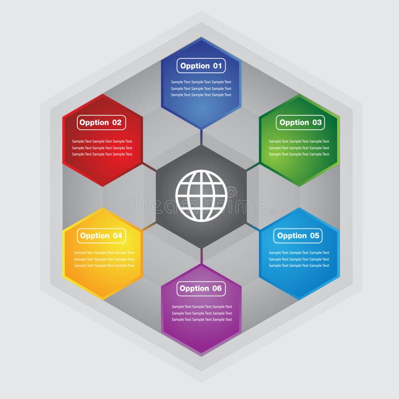 Vector Hexagon Colorful Text Box. Stock Vector - Illustration of ...