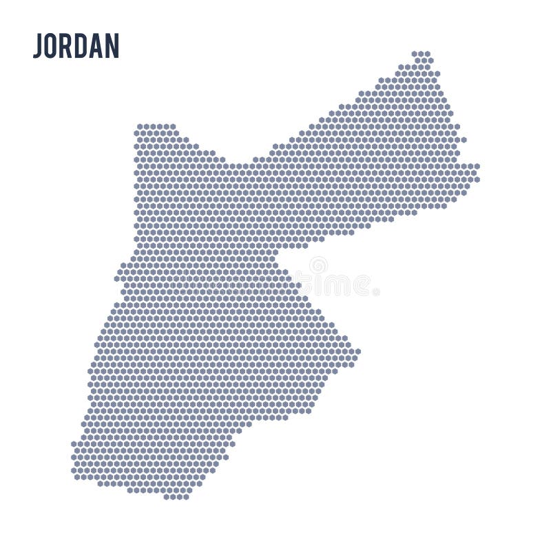 Vector Hexagon Map of Jordan on a White Background Stock Vector ...
