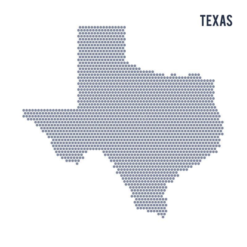 Vector Hexagon Map of State of Texas on a White Background Stock ...
