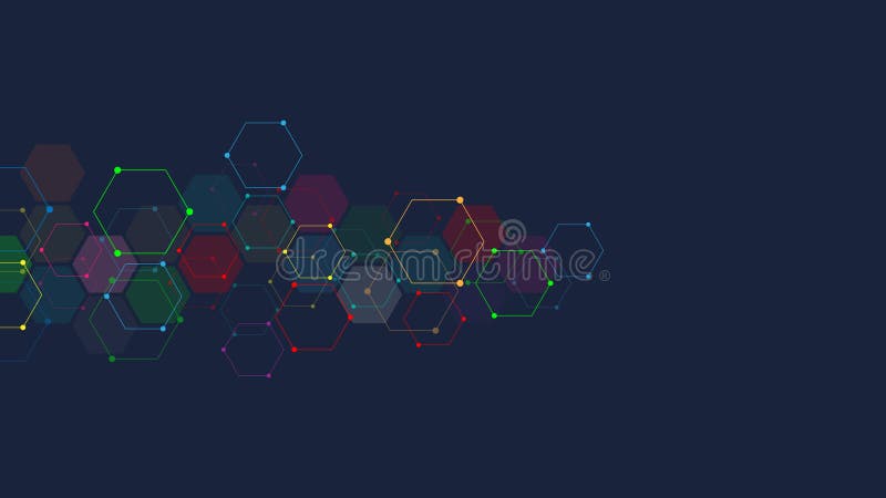 Vector Hexagons Pattern. Geometric Abstract Background with Simple ...