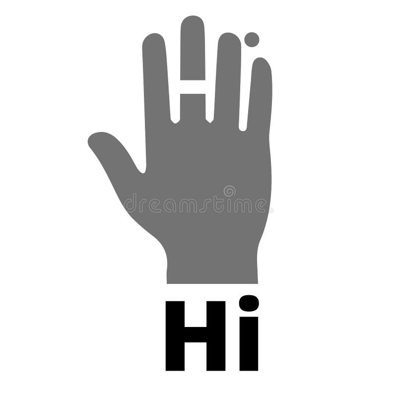 Vector Hi Con Icono Del Emoji De La Mano Ilustración del Vector ...