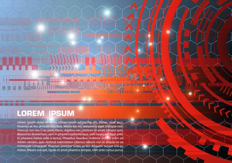 Vector Hi-tech Abstract Colorful Background in Red Color Stock ...