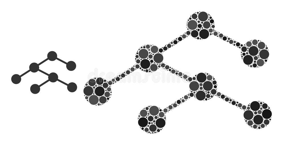 Vector Hierarchy Links Collage of Dots Stock Vector - Illustration of ...