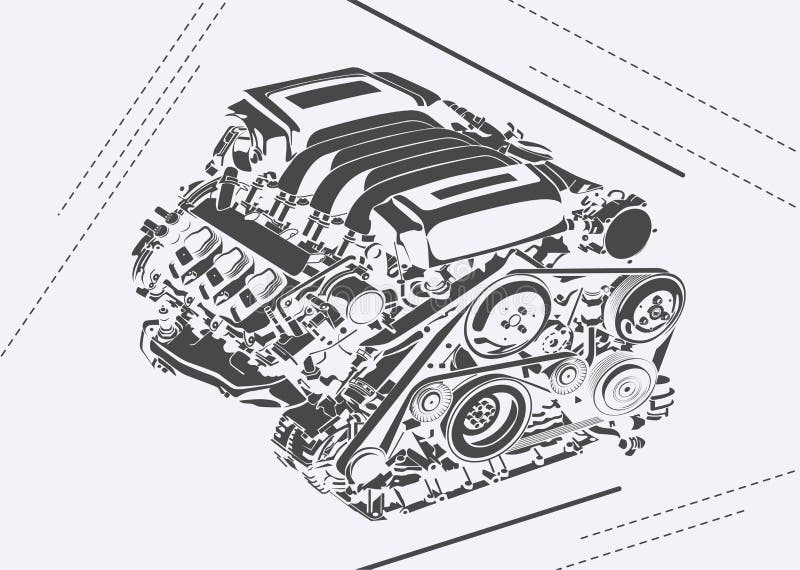Vector High Detailed Illustration of Abstract Engine Stock Vector ...