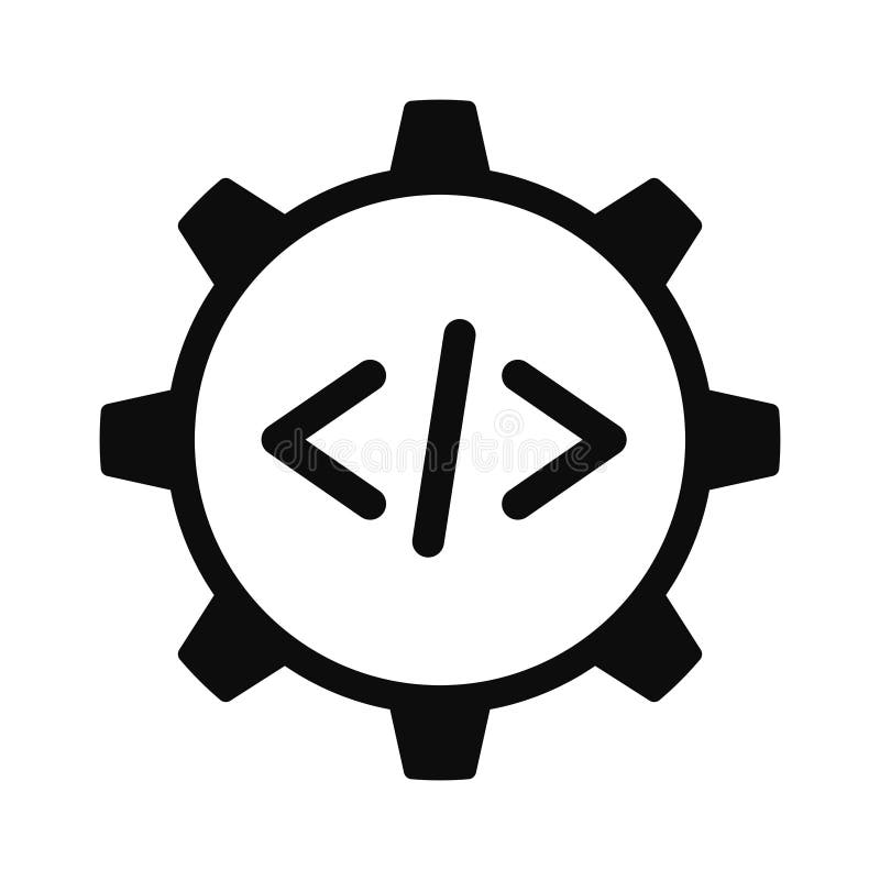 Programming Line Icon Circle Design Stock Vector Illustration Of