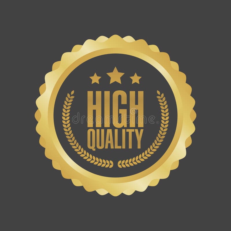 Vector High Quality Gold Sign, Round Label Stock Illustration ...