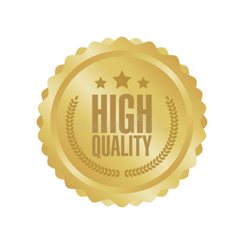 Vector High Quality Gold Sign, Round Label Stock Illustration ...