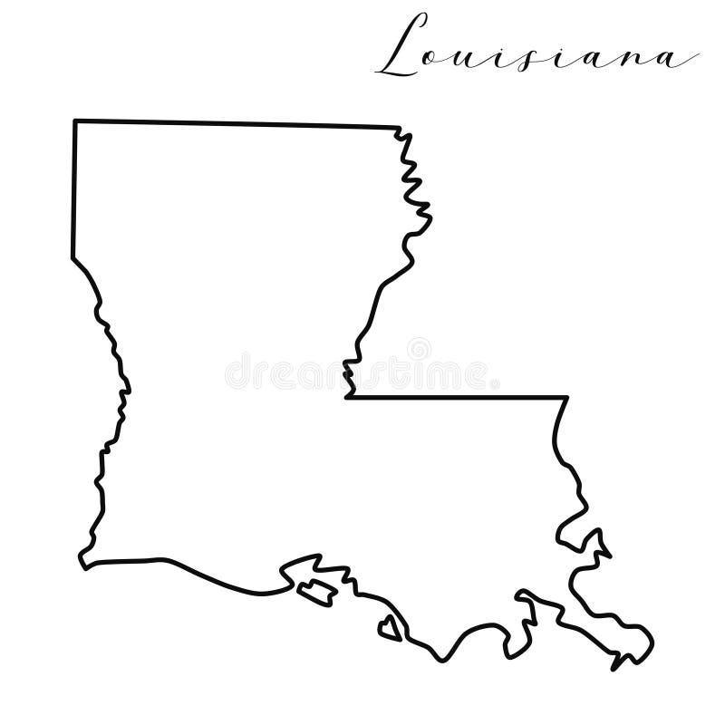 Louisiana Line Map Stock Vector Illustration Of Background 210606751