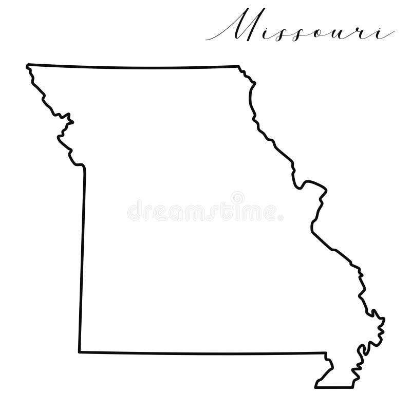 Missouri line map stock vector. Illustration of design - 210663846