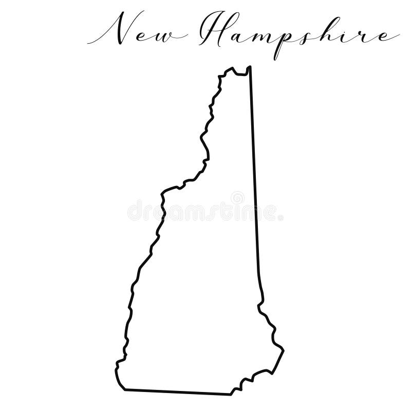 New Hampshire line map stock vector. Illustration of isolated - 210663882