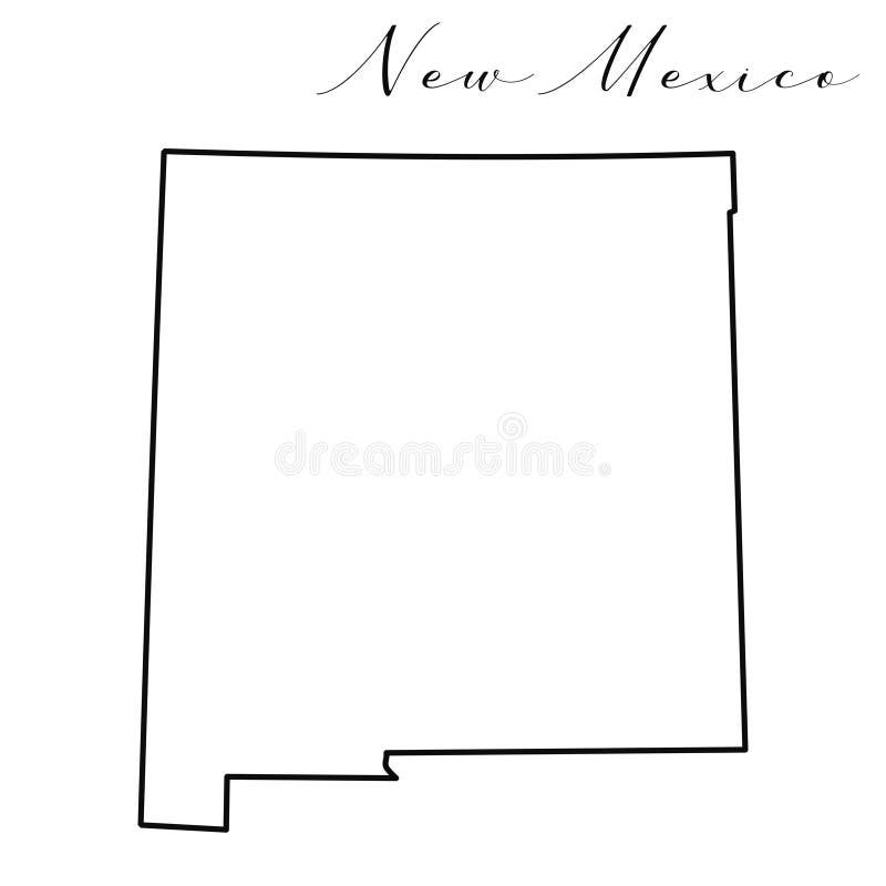 New Mexico line map stock vector. Illustration of abstract - 210665330