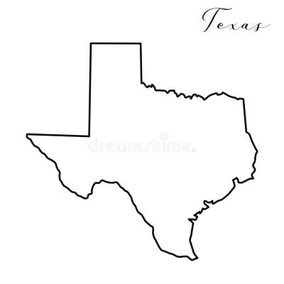 Texas line map stock vector. Illustration of contour - 210667339