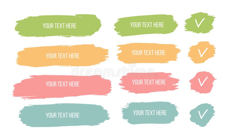 Vector Highlighter Brush Lines. Marker Pen Highlight Underline Strokes ...