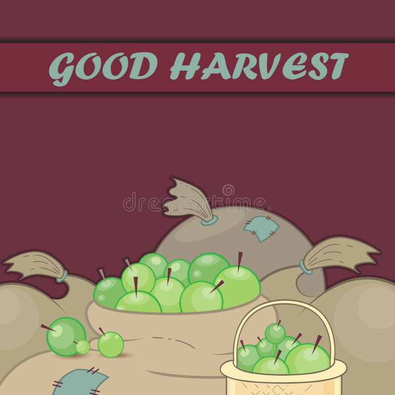 Vector Hintergrund Auf Einem Thema Der Guten Apfelernte Stock Abbildung ...