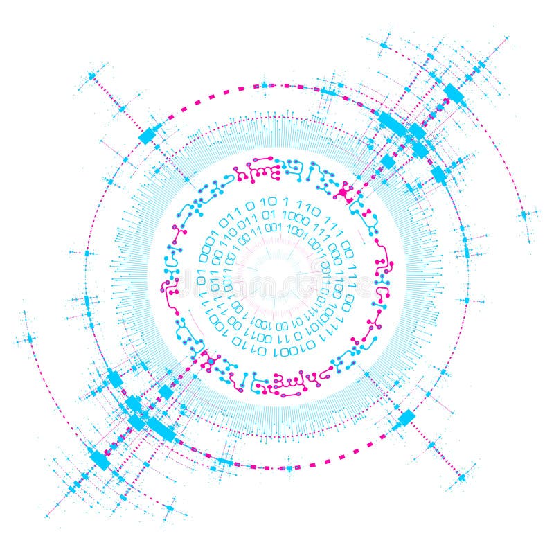 Vector HiTech Element - Technology Round Diagram Concept Vector Graphic ...