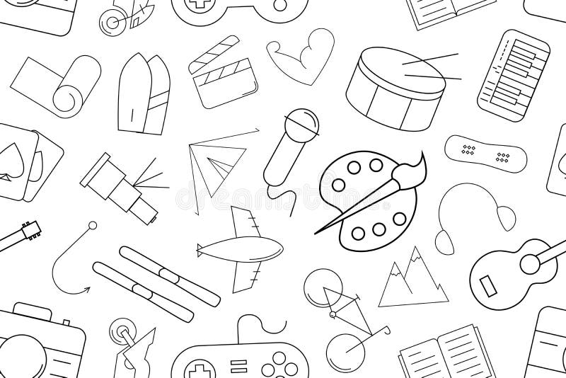 Vector Hobby Pattern. Hobby Seamless Background Stock Vector ...