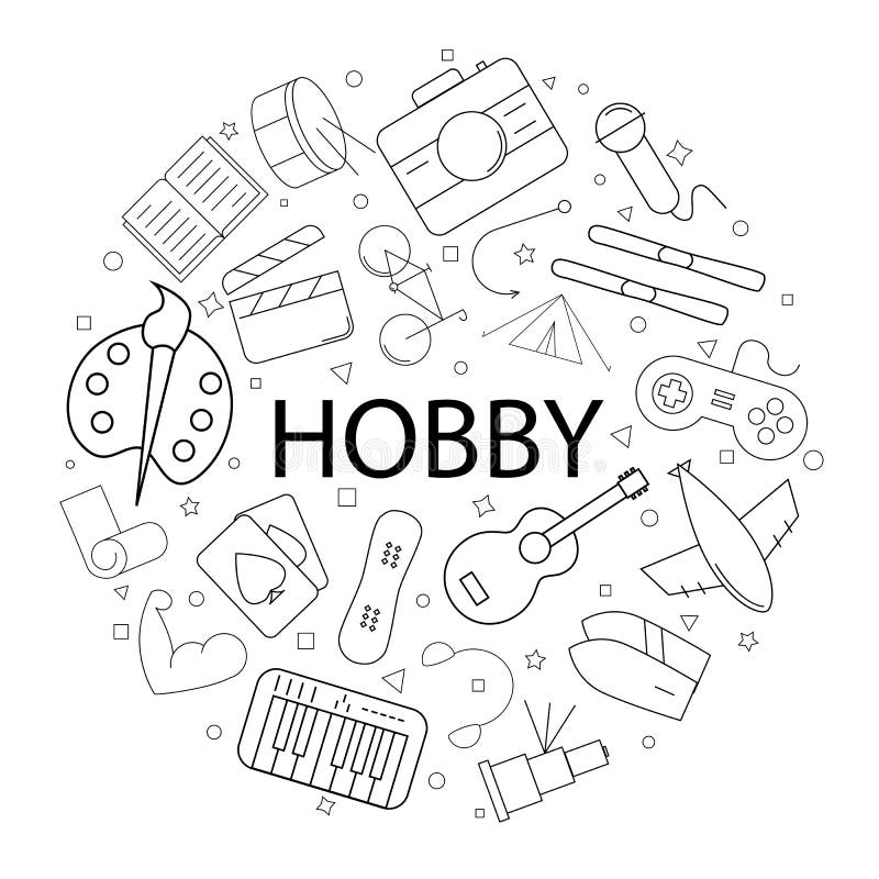 Vector Hobby Pattern with Word. Hobby Background Stock Vector ...