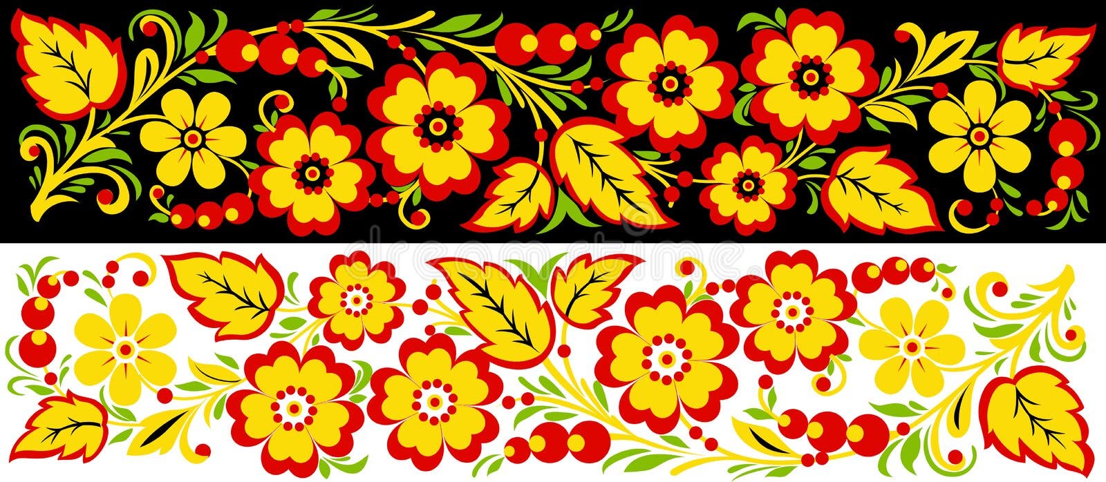 Khokhloma stock vector. Illustration of curled, ethnicity - 42774110