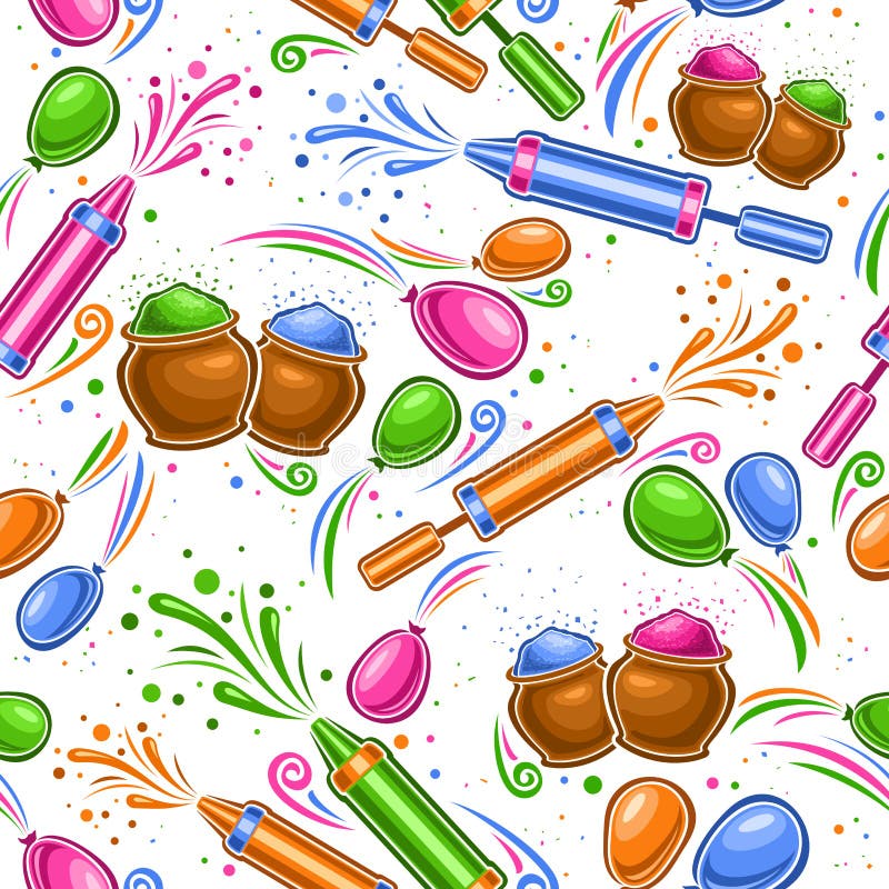 Vector Holi Seamless Pattern Stock Vector - Illustration of fancy ...