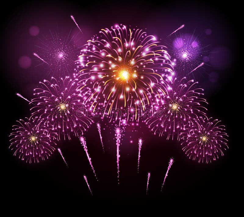 Vector Holiday Festival Pink Firework. Independence Day Stock Vector ...