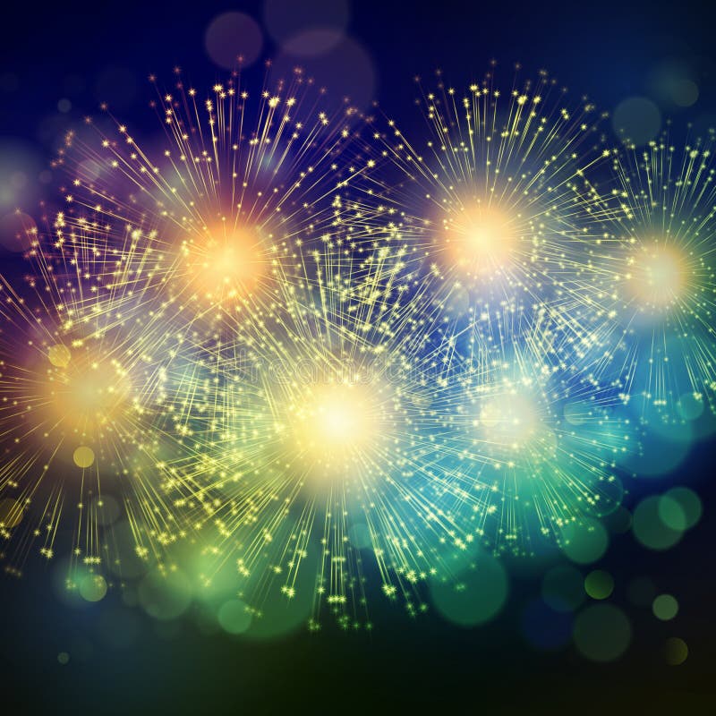 Vector Holiday Fireworks Background Stock Vector - Illustration of ...