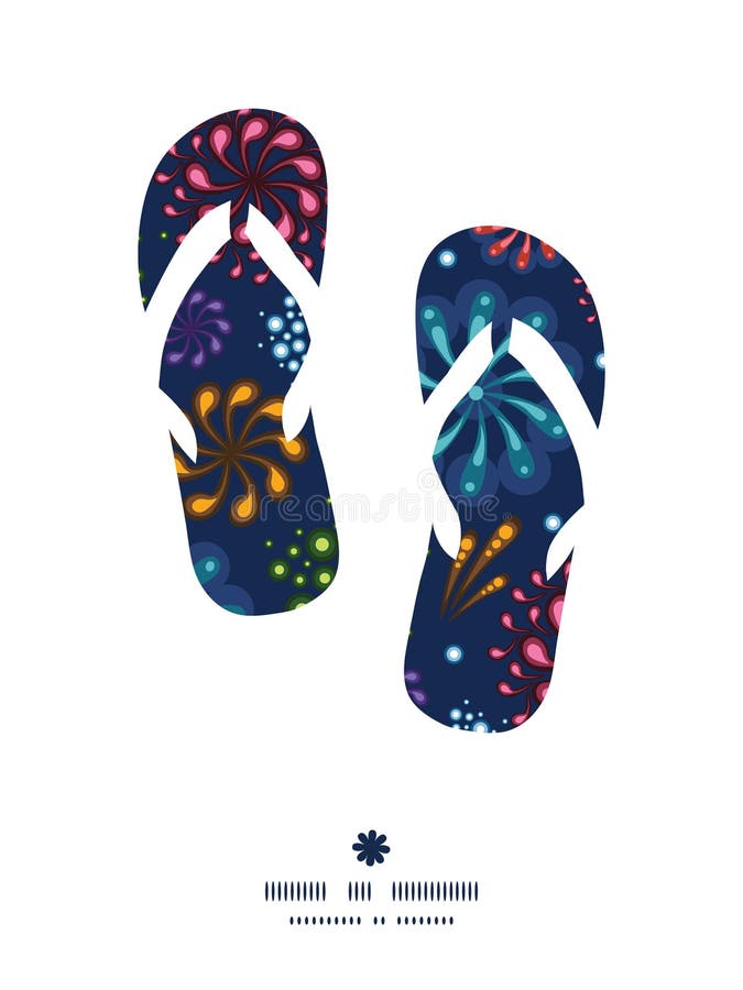 Vector Holiday Fireworks Flip Flops Silhouettes Stock Vector ...