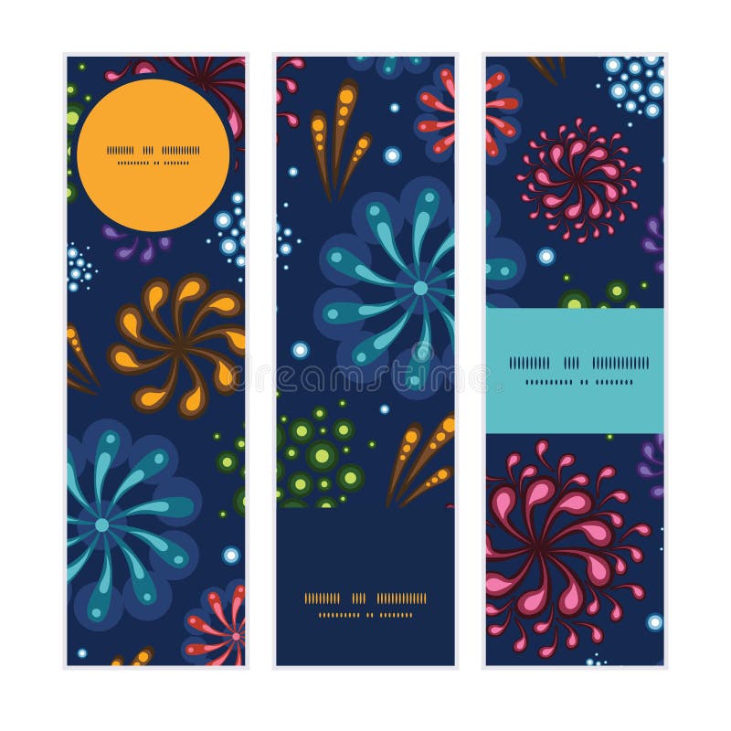 Vector Holiday Fireworks Vertical Banners Set Stock Vector ...