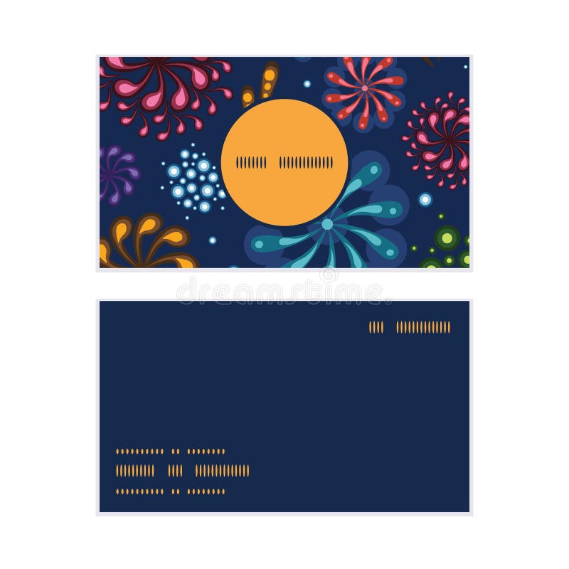 Vector Holiday Fireworks Vertical Round Frame Stock Vector ...