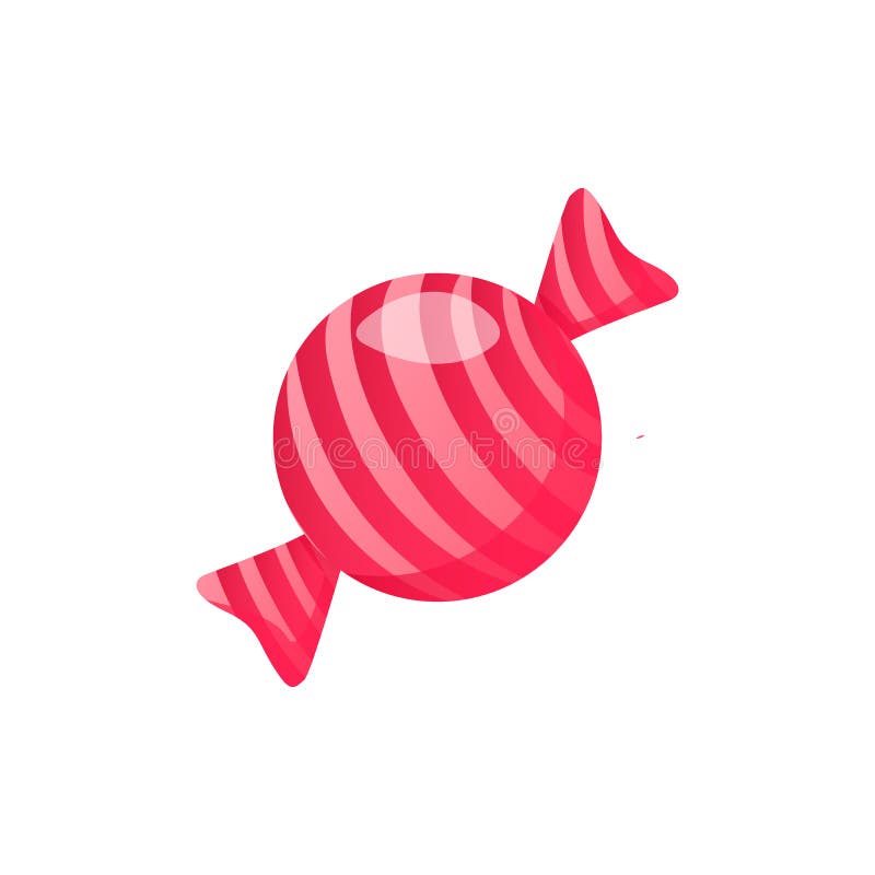 Pink Glossy Candy Isolated on White. Stock Vector - Illustration of ...