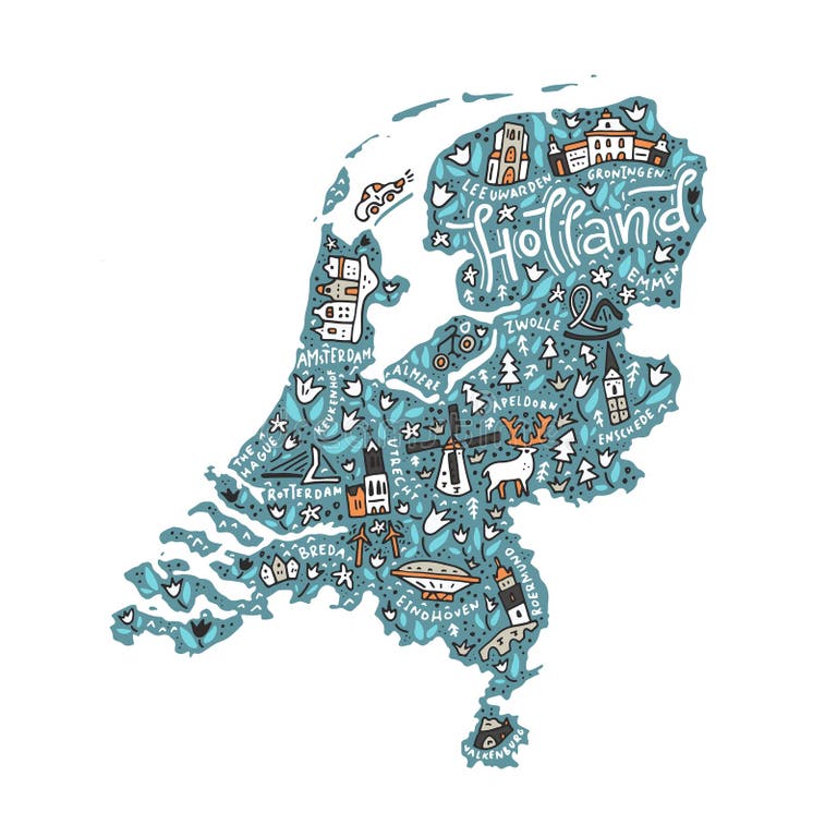 Cartoon Map Netherlands Stock Illustrations – 535 Cartoon Map ...