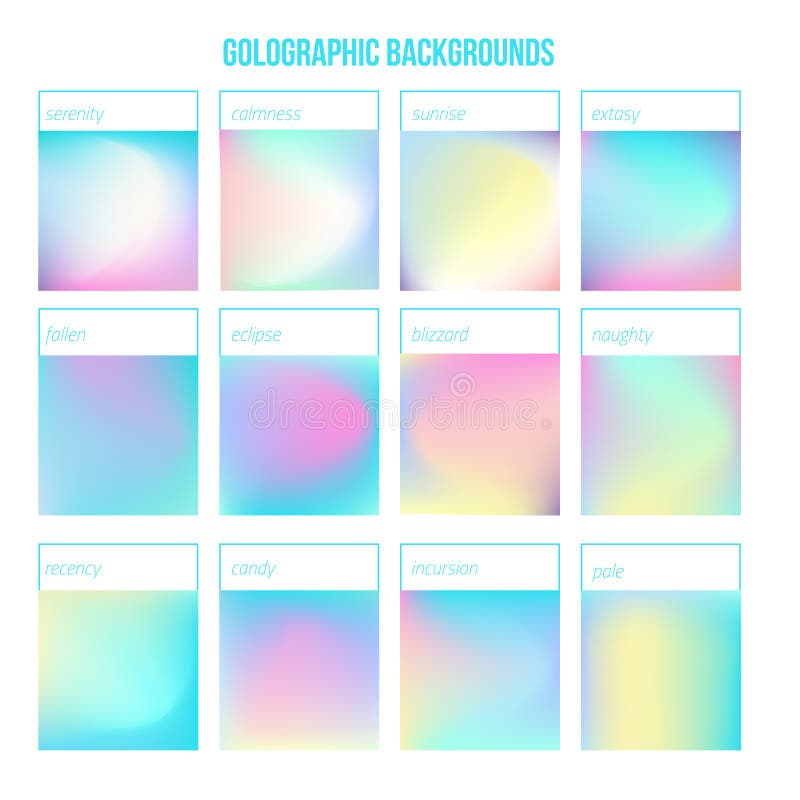 Vector Holographic Set with Gradients for Your Design. Colorful Modern ...