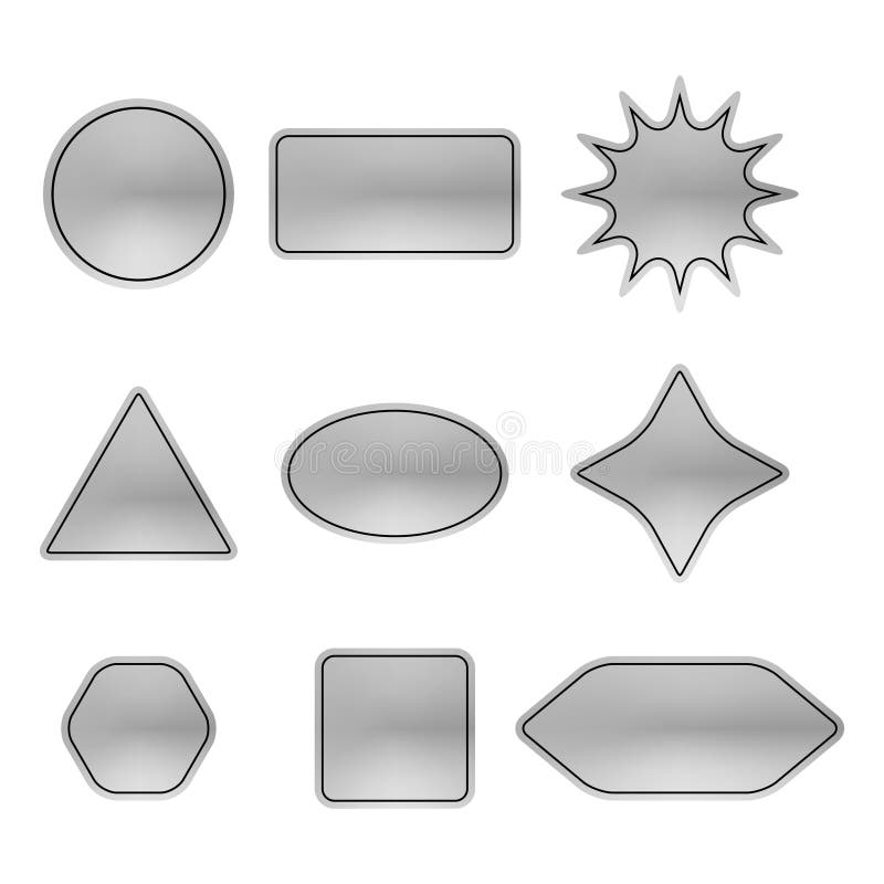 Vector Holographic Stickers Pack. Set of Grey Labels Stock Vector ...