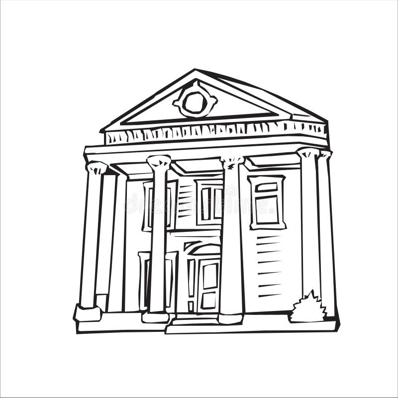 Vector Home Cartoon Ilustration, Building, Castle, Line Art Stock ...