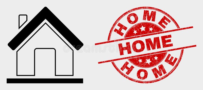 Vector Home Icon and Scratched Home Watermark Stock Vector ...