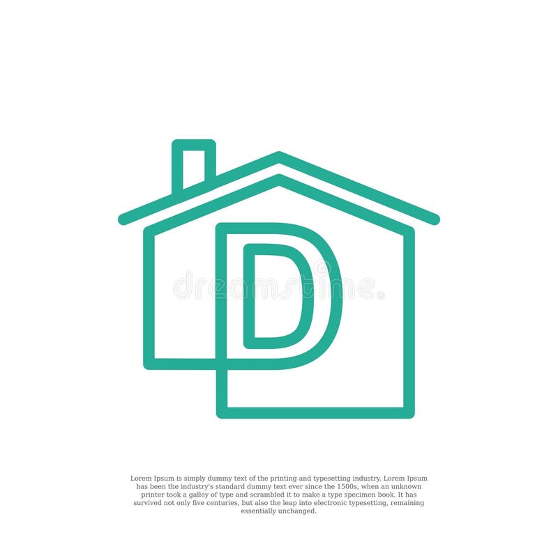Vector Home Logo. House Symbol with D Letter Isolated on White ...