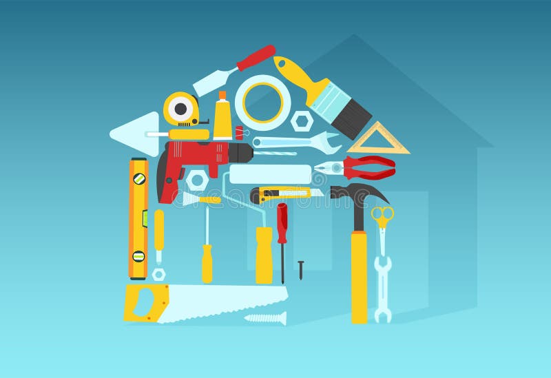 Vector of Home Repair Tools Shaped As a Home Stock Illustration ...