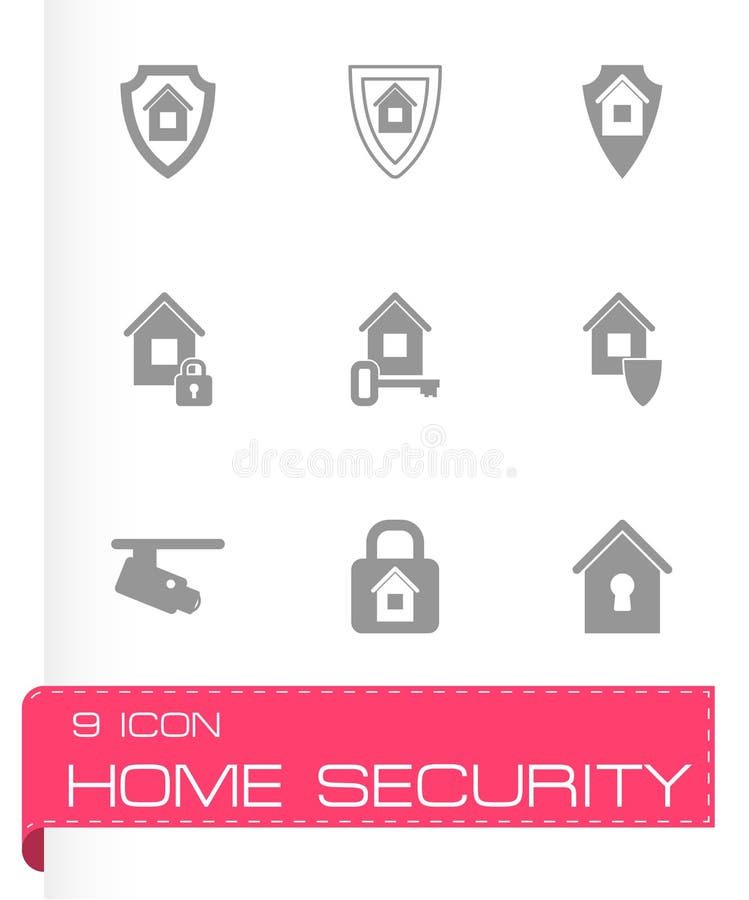 Vector Home Security Icon Set Stock Vector - Illustration of camera ...