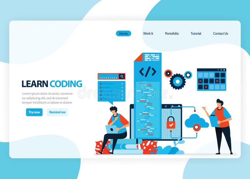 Vector Homepage For Learning Programming And Coding Application 1260