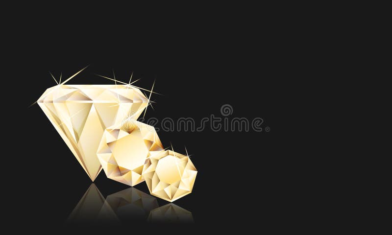Vector Horizontal Banner with 3d Realistic Precious Sparkling Stones ...