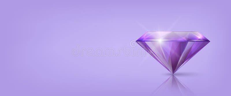 Vector Horizontal Banner with 3d Realistic Purple Transparent ...
