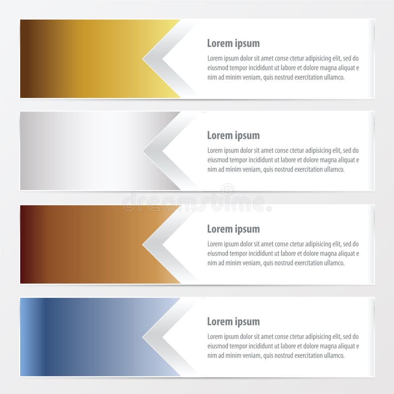 Vector Horizontal Banner Gold, Bronze, Silver, Blue Color Stock Vector ...