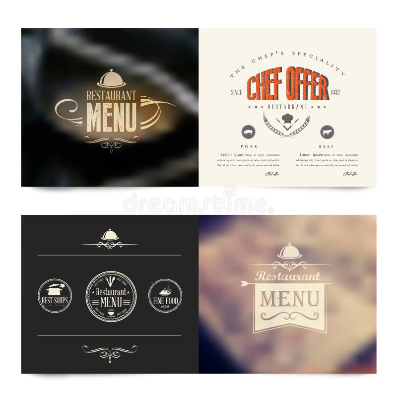 Vector Horizontal Banners with Restaurant Menu Stock Vector ...