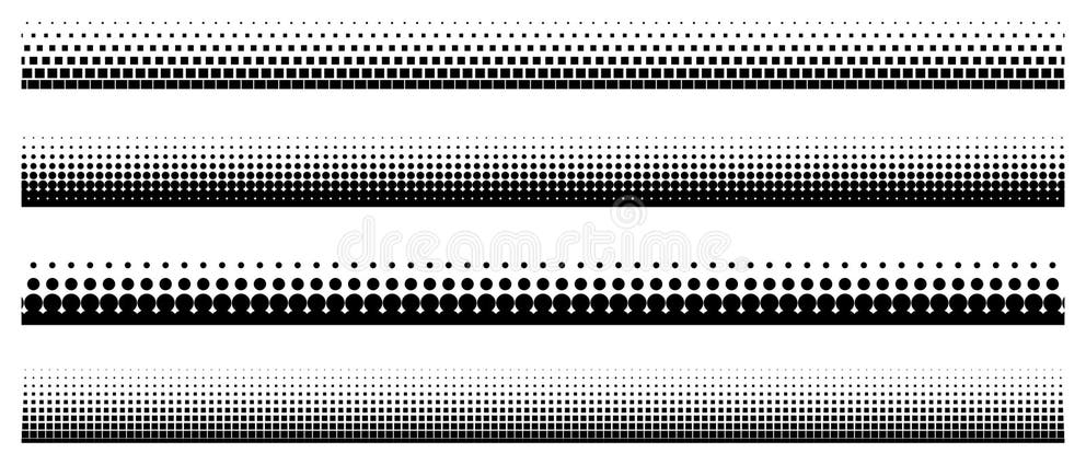 Vector Horizontal Halftone Banner Templates Stock Vector - Illustration ...