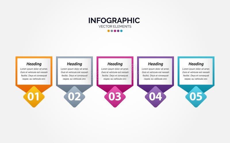 Vector Horizontal Infographic Design with Icons. 5 Options or 5 Steps ...