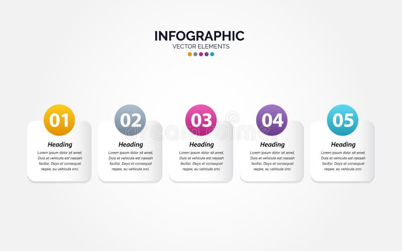 Vector Horizontal Infographic Design with Icons. 5 Options or 5 Steps ...