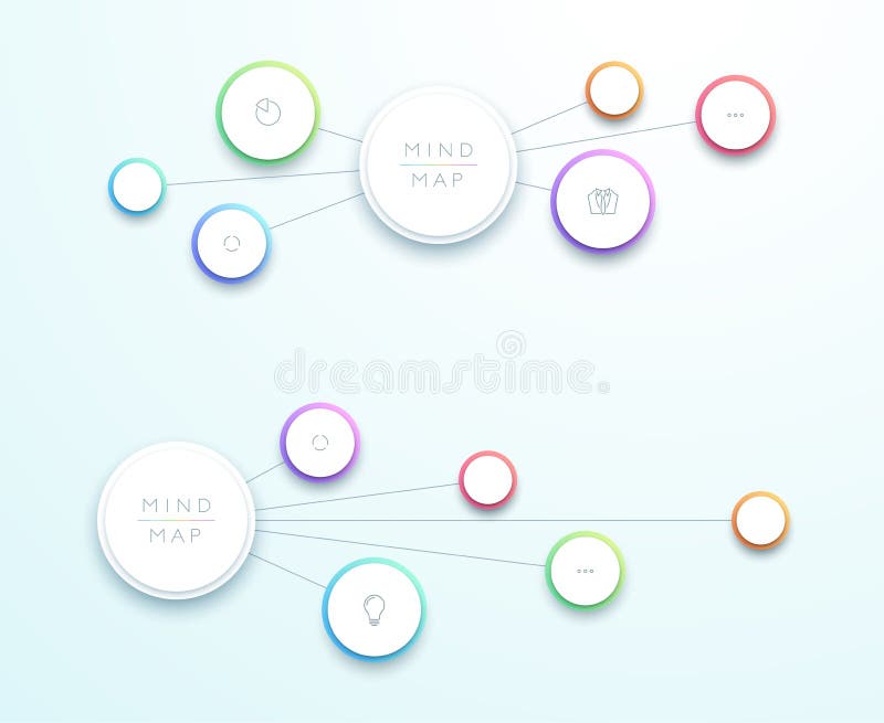 Abstract Vector 3d Horizontal Mind Map Infographic Stock Vector ...