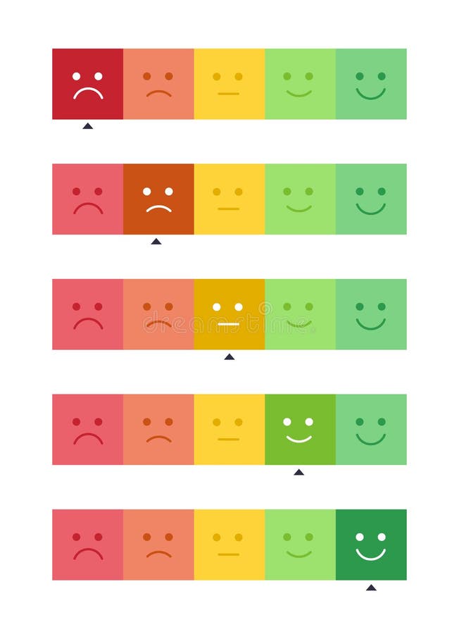 Vector Feedback Survey Template. Ten Scale of Colorful Emotion Smiles ...