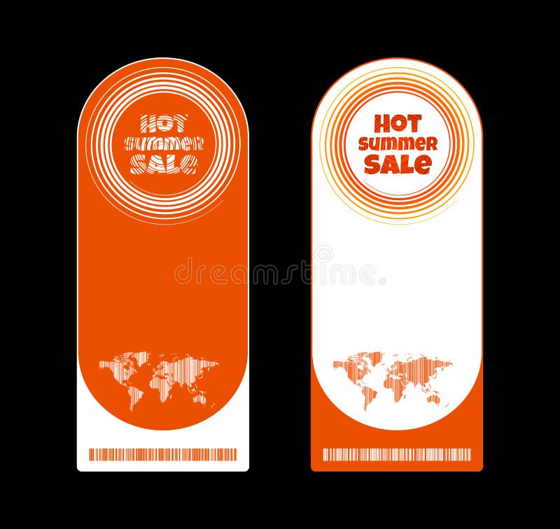 Vector Horizontal Orange Label with Word Hot Summer Sale Stock Vector ...