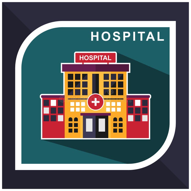 Vector Hospital Building. Hospital Building Flat Icon with Long Shadow ... Vector Hospital Building. Hospital Building Flat Icon with Long Shadow ...